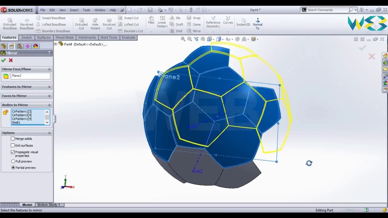 MAKE FOOTBALL IN SOLIDWORK|| SOLIDWORKS TUTORIAL|| SOLID WORK DESIGN ...