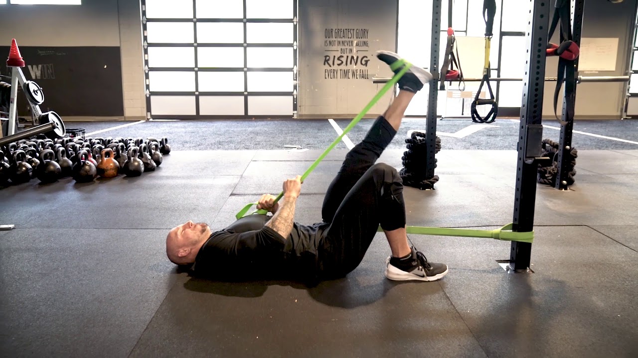 Hip Band Distraction Hamstring Stretch - YouTube