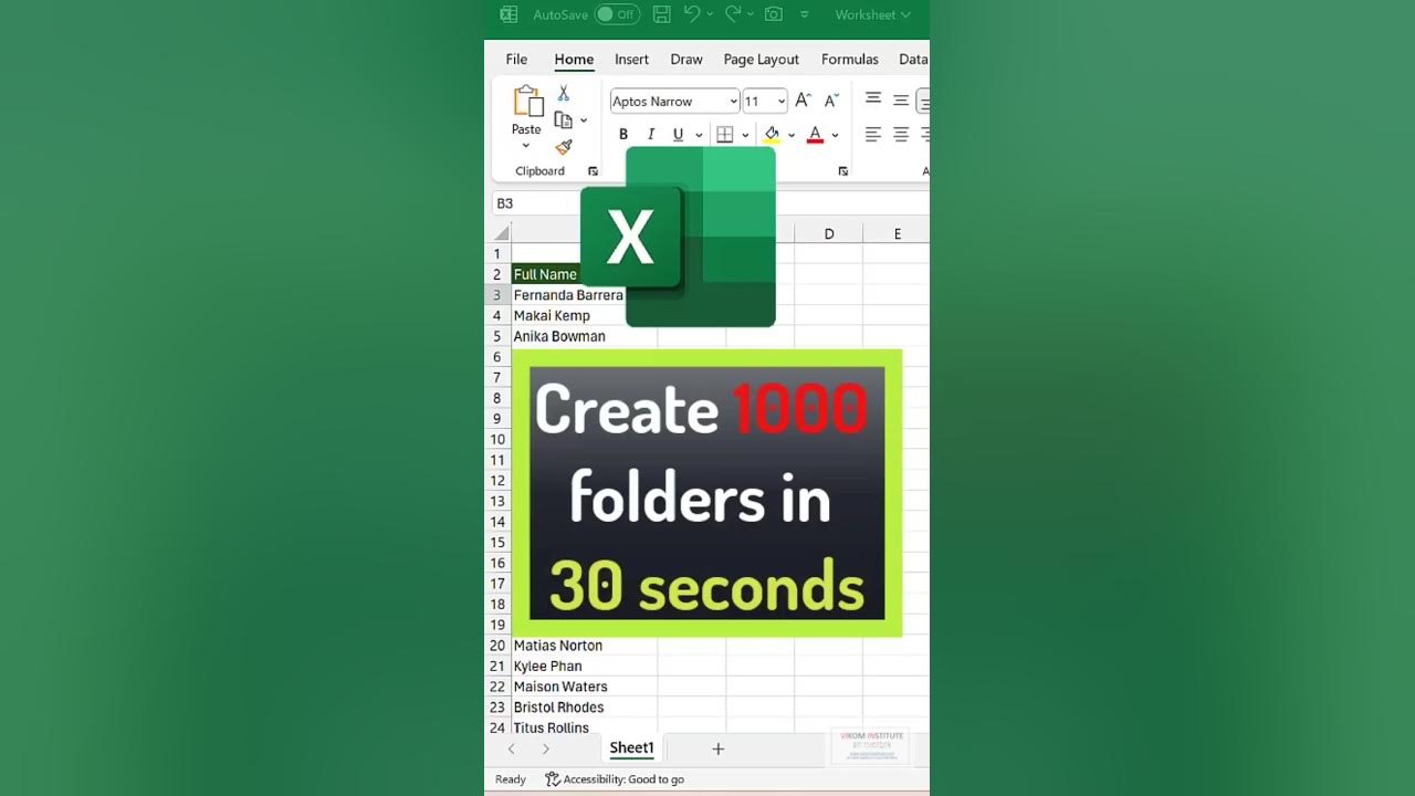 Create 1000 folders in 30 seconds 😭😭 #vikominstitute #microsoftexcel #excel #cmd - YouTube