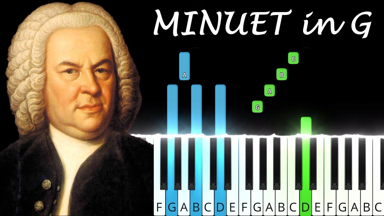 Minuet in G | Johann Sebastian Bach | EASY PIANO TUTORIAL + SHEET MUSIC ...