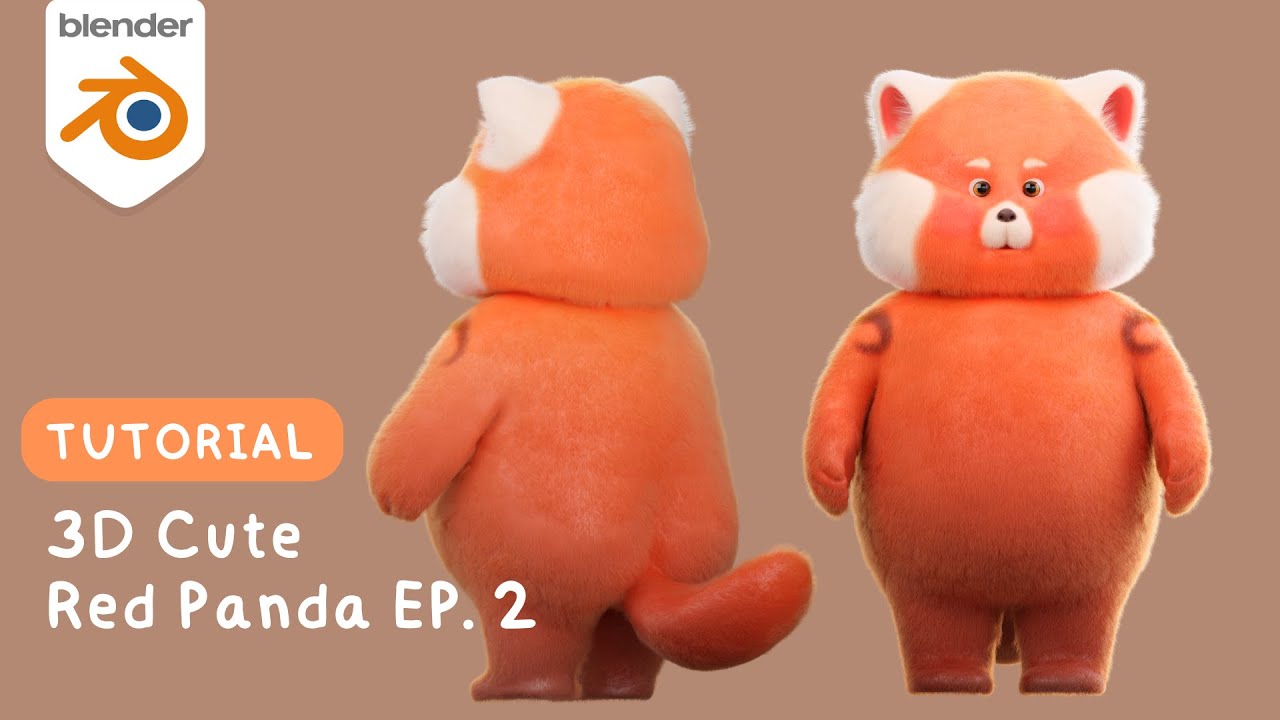 3D Character Cute Red Panda EP. 2 | Blender Tutorial l Turning Red ...
