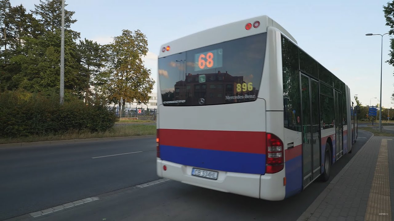 Poland, Bydgoszcz, bus 68 ride from KAMIENNA to UKW - YouTube