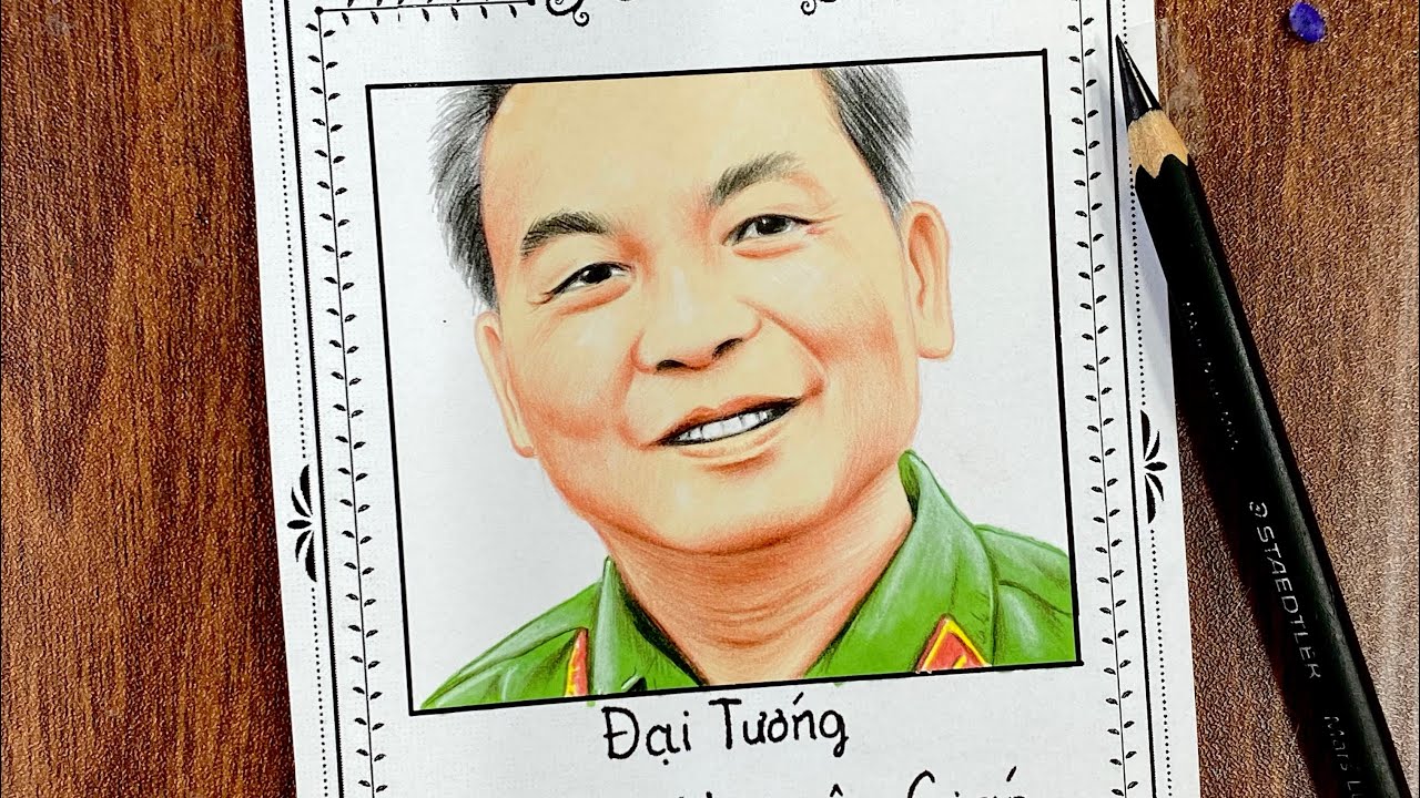 Cách vẽ chân dung mini Đại Tướng Võ Nguyên Giáp | vẽ nhân vật lịch sử ...