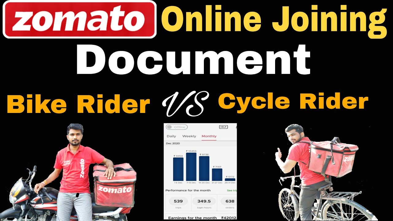 Zomato Delivery Boy Online Joining Documents || Zomato Bike vs Cycle ...
