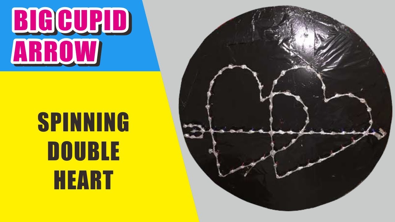 Big Cupid Arrow Spinning Double Heart Stage Fountain Fireworks - YouTube