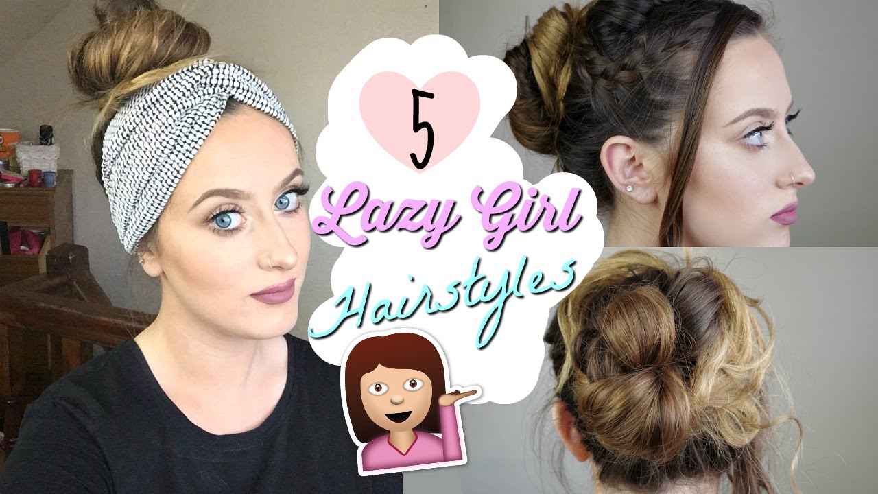 5 CUTE LAZY GIRL HAIRSTYLES - YouTube