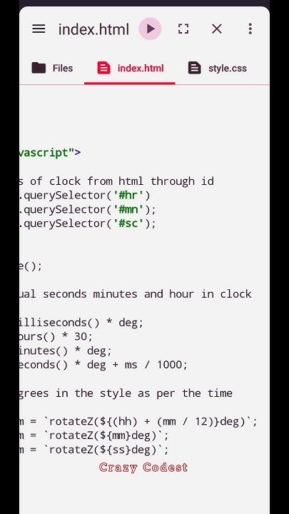 Clock Using Html And Css 🕐 Webdesign Coding Html Css Code Website College Project Web