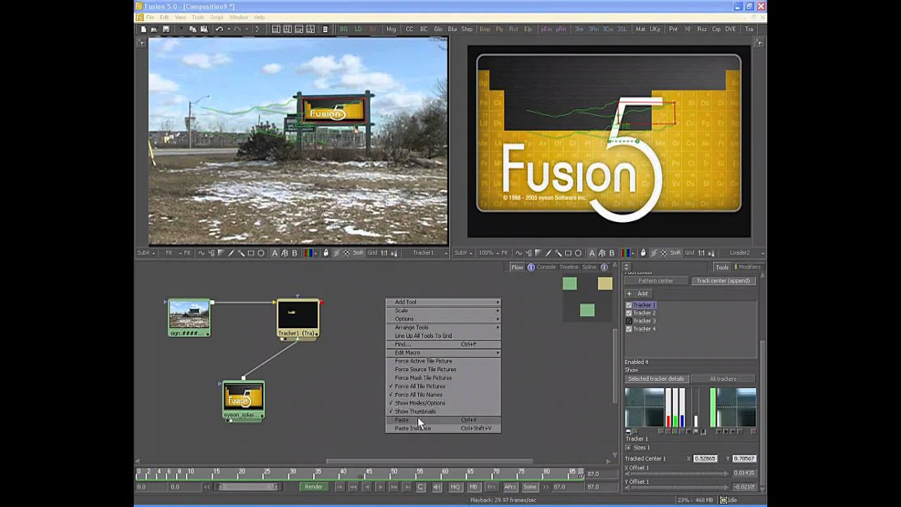 Eyeon Fusion Tracking and Stabilizing 2 - YouTube