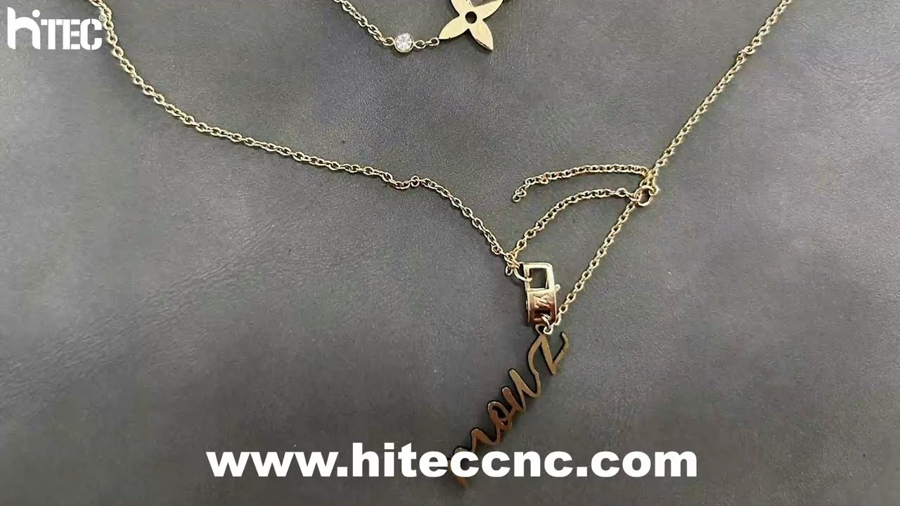 Customized Name Pendant Necklace jewelry cutting fiber laser marking ...