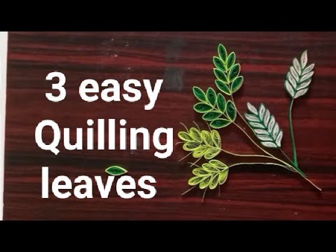 paper quilling leaves/ How to make quilled leaves/ Diy paper leaves ...