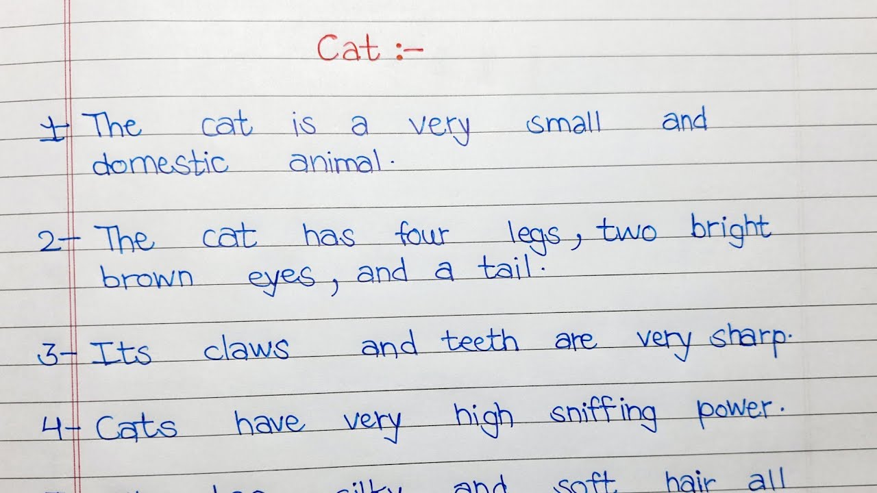 10 lines on Cat in English - Few lines on cat in English - YouTube