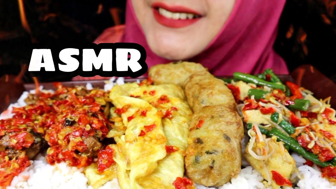 ASMR SARDEN KALENG, TELOR DADAR, PERKEDEL KENTANG + TUMIS KACANG ...