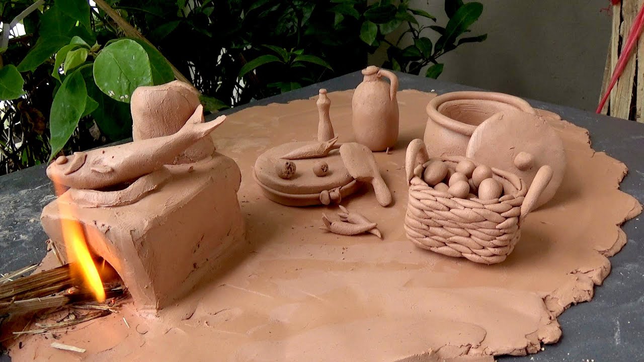 DIY Miniature Stove And Kitchen Set, AMAZING Clay Craft Ideas - YouTube