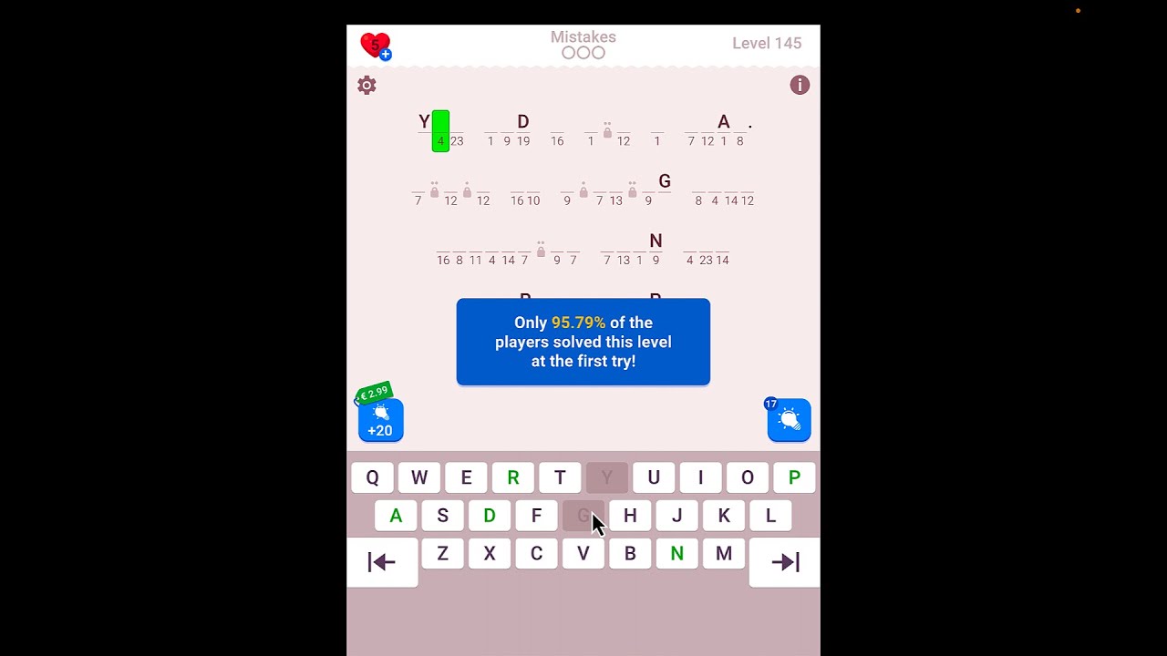 Cryptogram: The Solution For Level 145! - Step by Step Word Brain ...