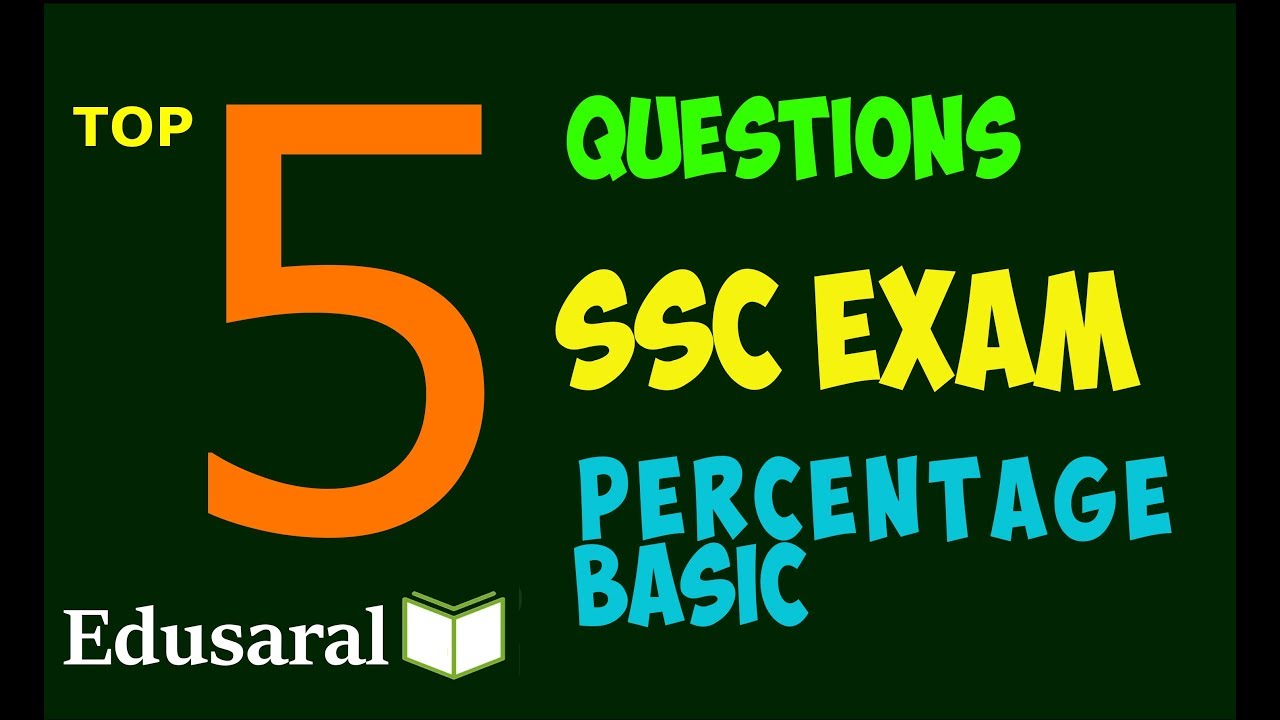 Top 2018 SSC Questions | Percentage Concepts & Questions | Top 5 SSC ...