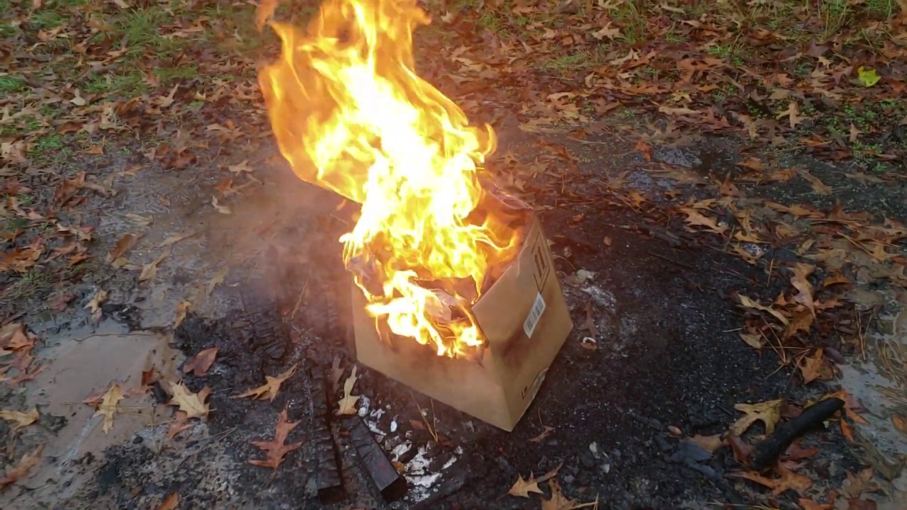 Burning Stuff 717: Cardboard Box (Consumer Commodity) - YouTube