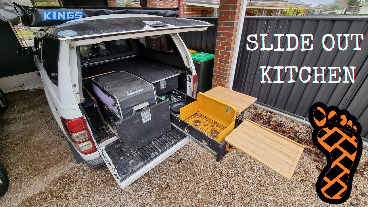 Four Wheel Drive Slide Out Kitchen (home made) - YouTube
