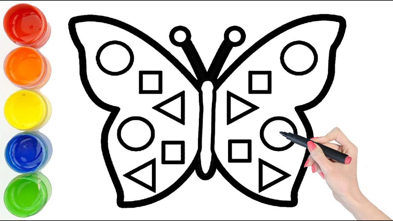 ButterflyDrawing Easy For Kids || How To Draw Butterfly with Shapes ...