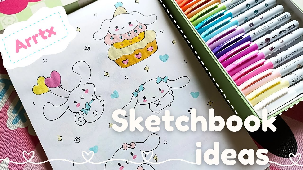 3 fun sketchbook ideas ft. arrtx acrylic markers ☁️ - YouTube
