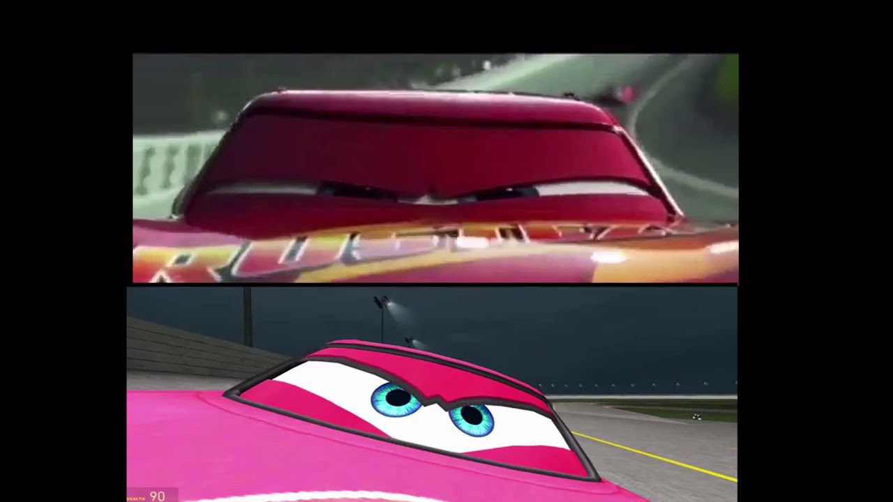 Mcqueen crash reenactment gmod with original video - YouTube