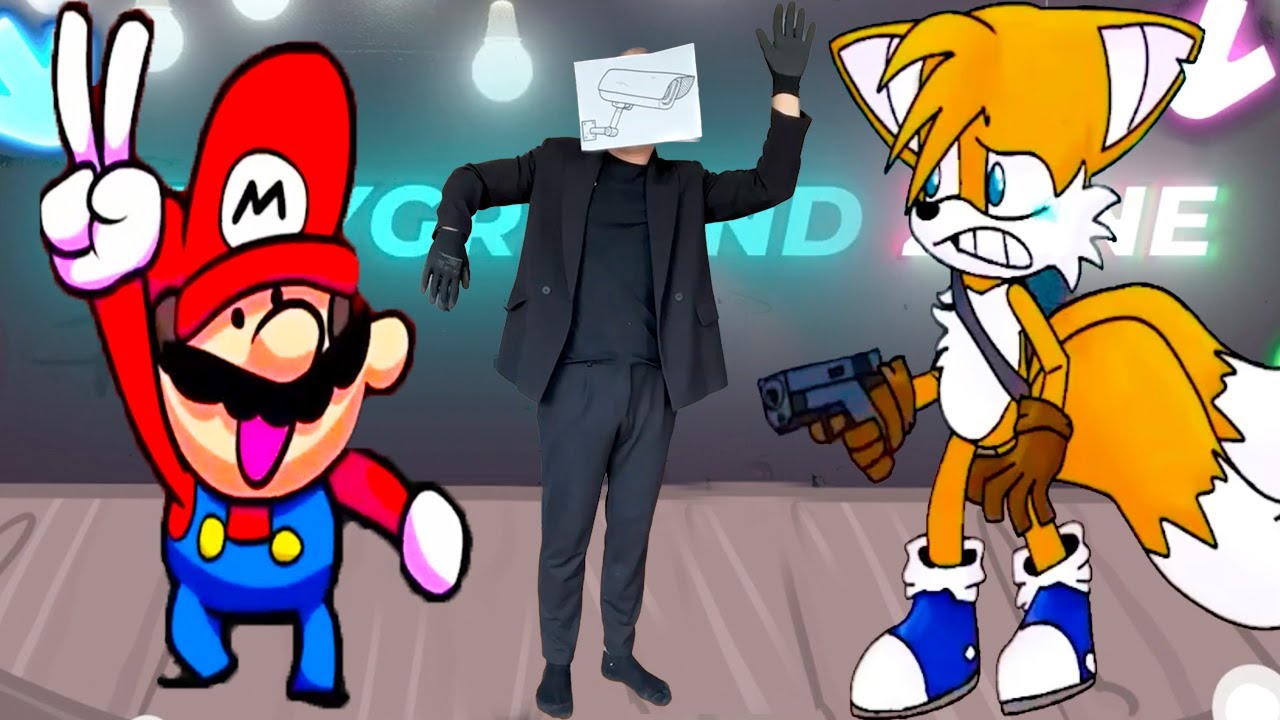 FNF Character Test Gameplay VS Playground Cameraman Tails Mario In Real ...