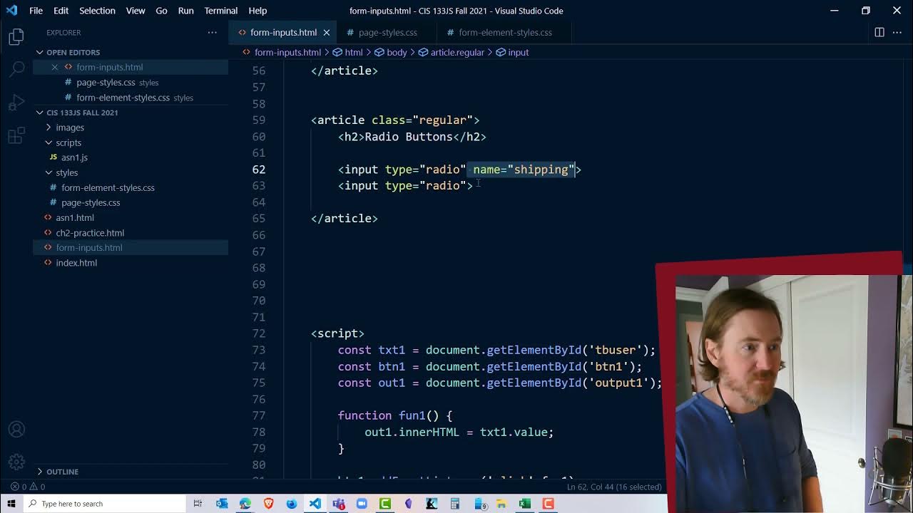 Create Radio Button Inputs Allowing Users to Select One Option - YouTube