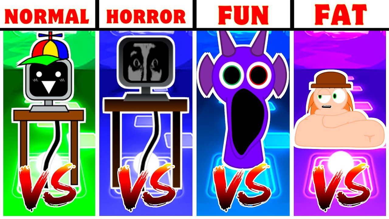 INCREDIBOX SPRUNKI NORMAL VS HORROR VS FAT VS FUN TILES HOP in ...