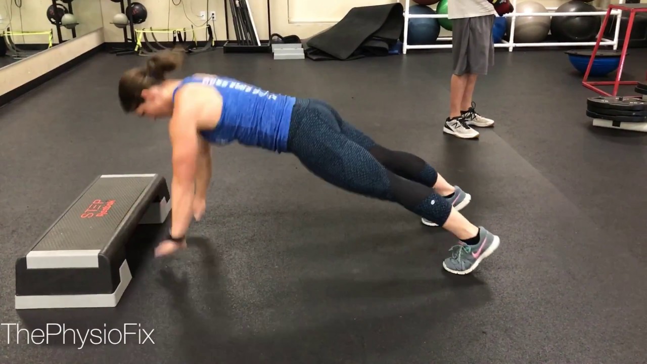 Plyometrics: anterior plyo push-ups onto step - YouTube