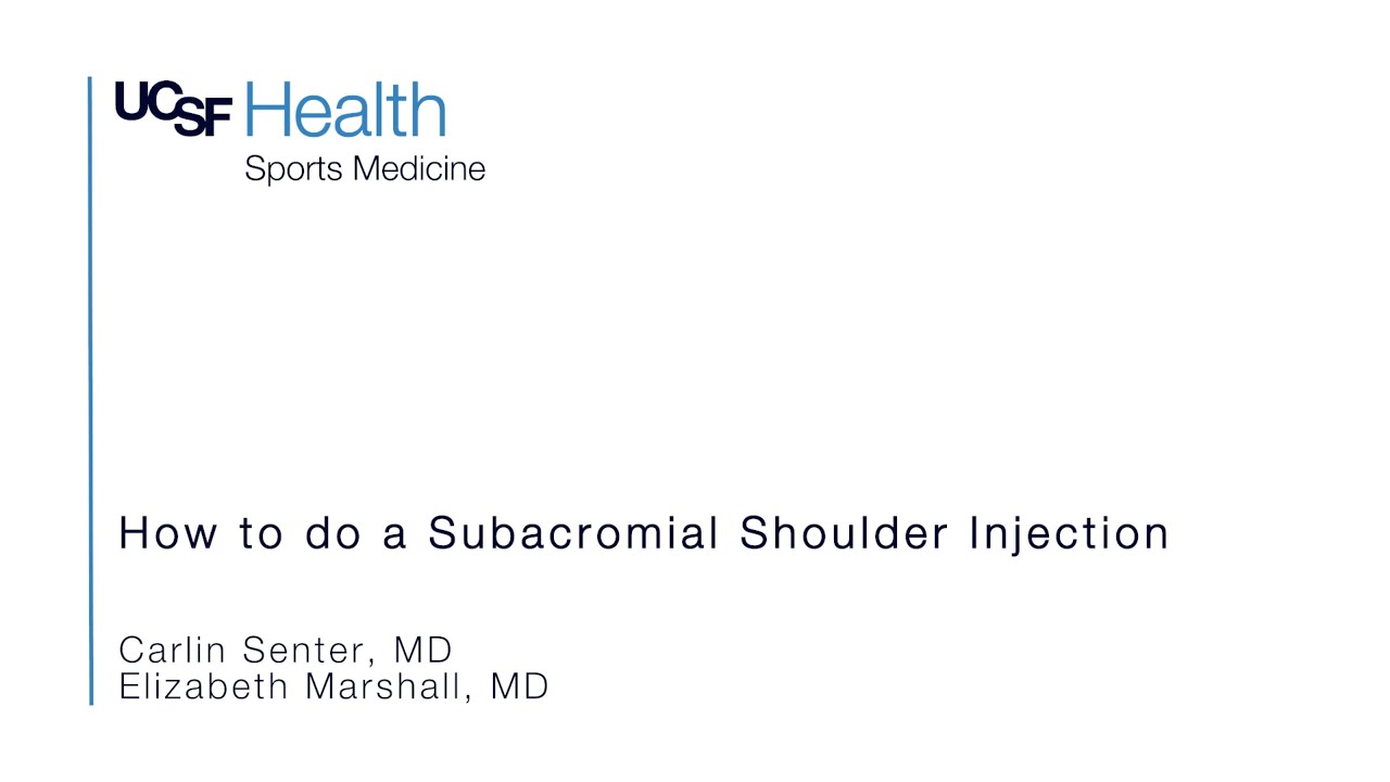 How to do a Subacromial Shoulder Injection - YouTube