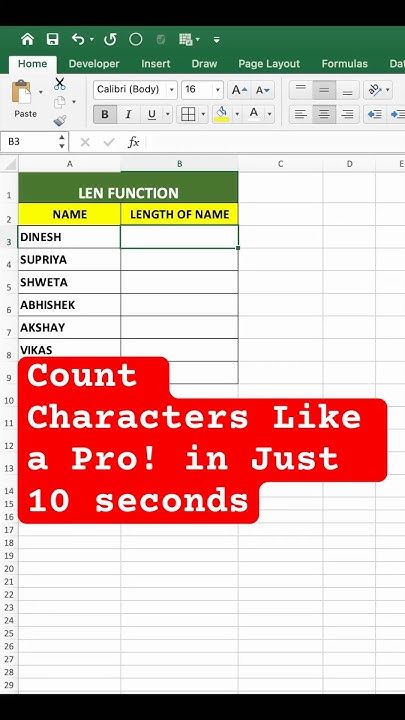Excel Tips : Count characters in 10 seconds 🔥LEN function in Excel #excel #shorts - YouTube