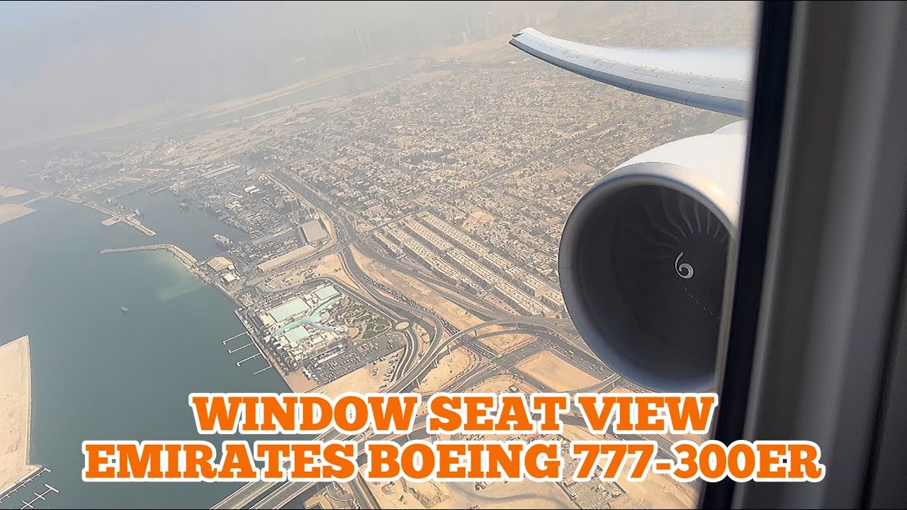 Full Window Seat View EMIRATES Boeing 777-300ER - YouTube