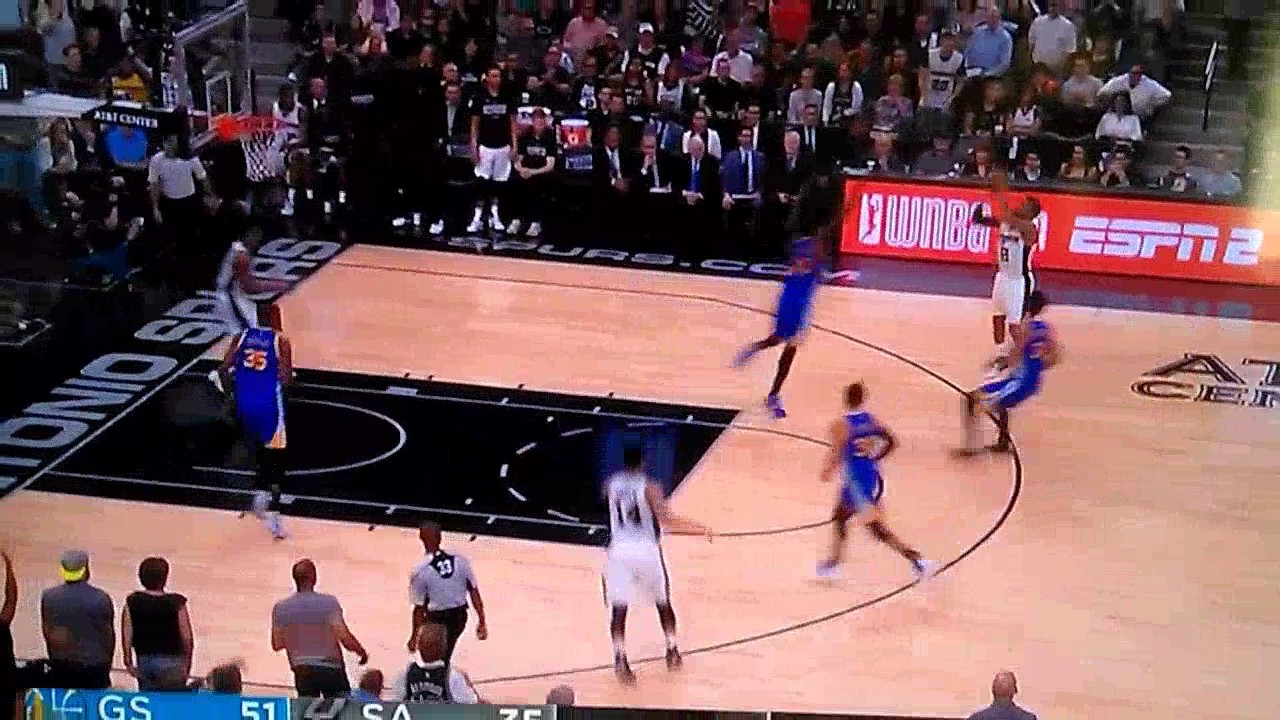 Kevin Durant rare double block , Warriors vs Spurs Game 4 2017 NBA ...