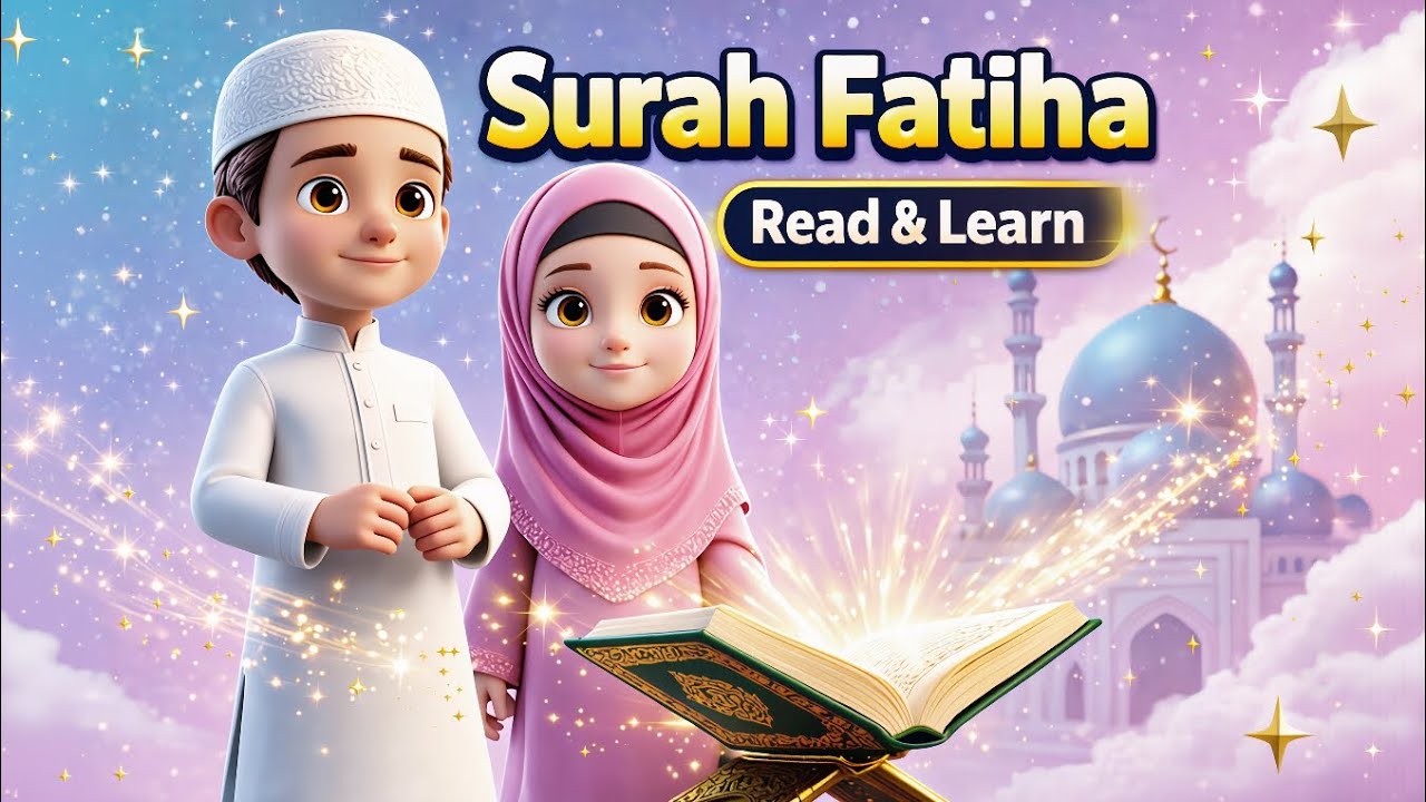 Surah Al Fatiha for Kids | Learn Quran Easily 🕌 (Repeat & Read Along ...