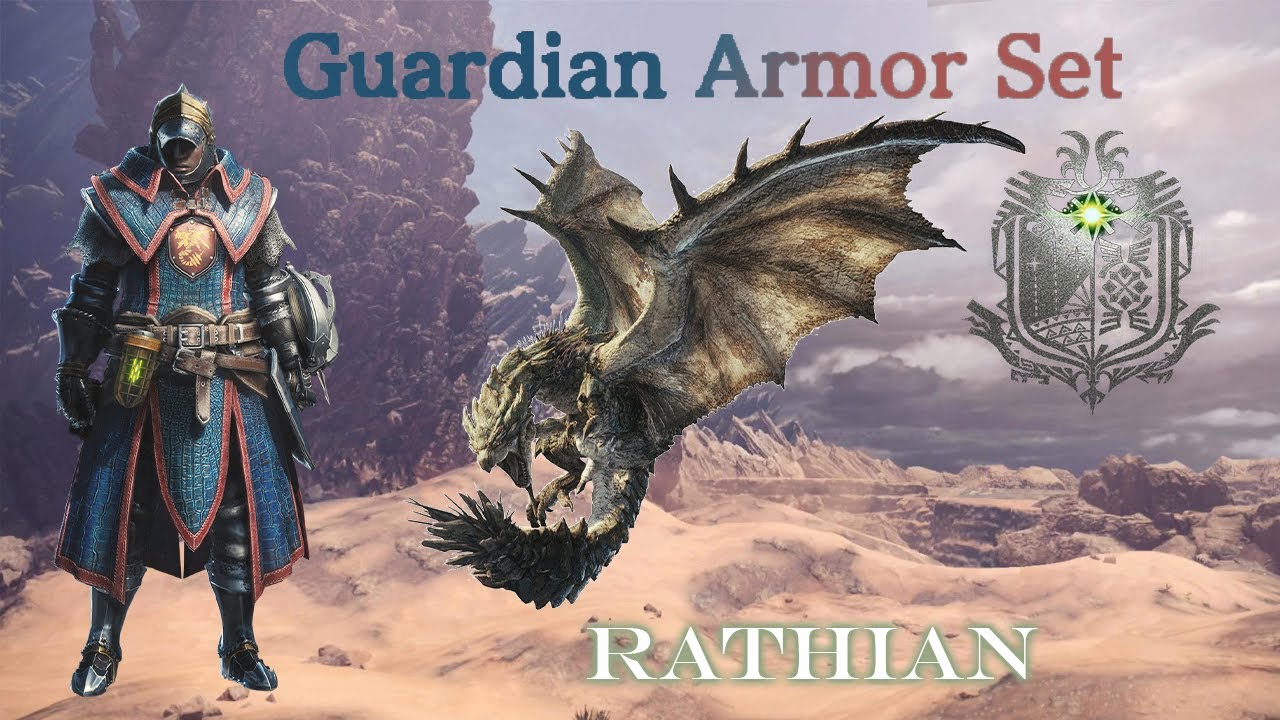 Monster Hunter World Iceborne Gardian Armor Set vs Rathian - YouTube