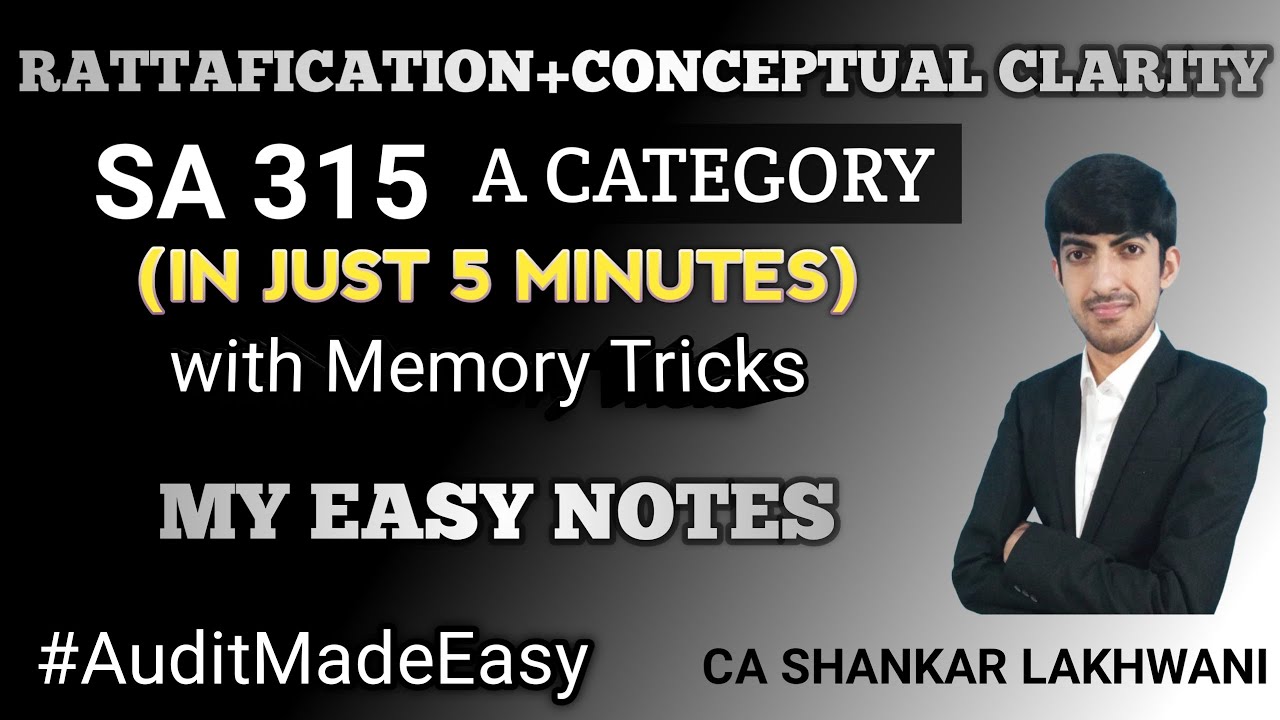 SA 315 in 5 Minutes with Memory Tricks I Sure shot Exemption I CA Final ...