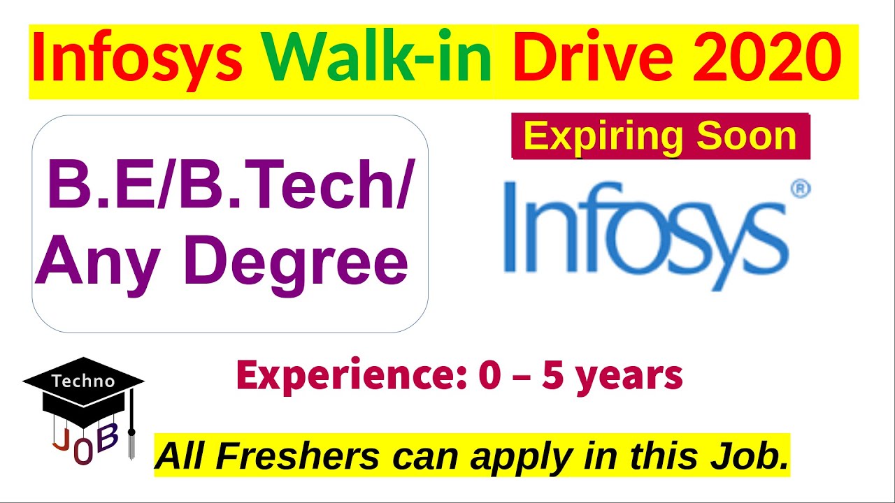 Infosys Mega Walk-in Recruitment Drive 2020 | Infosys Walk-in Placement ...