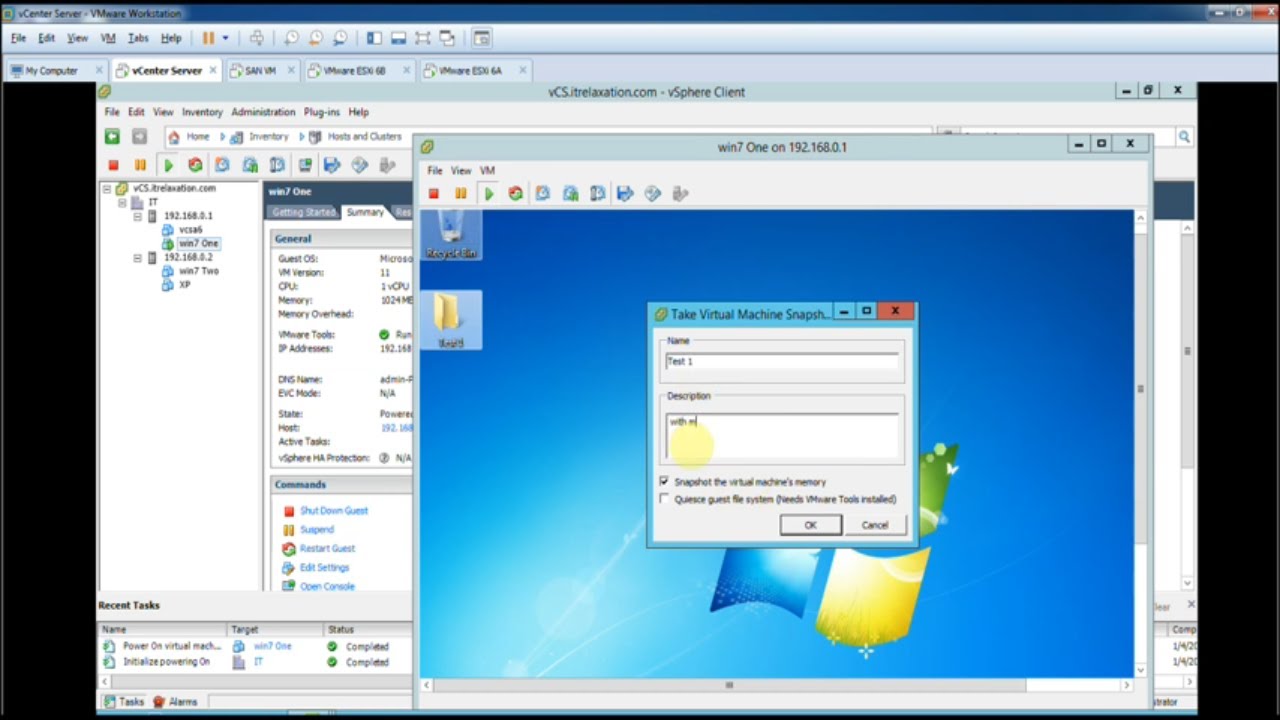 Virtual Machine Snapshots Concepts and Creations in VMware ESXi - Part ...