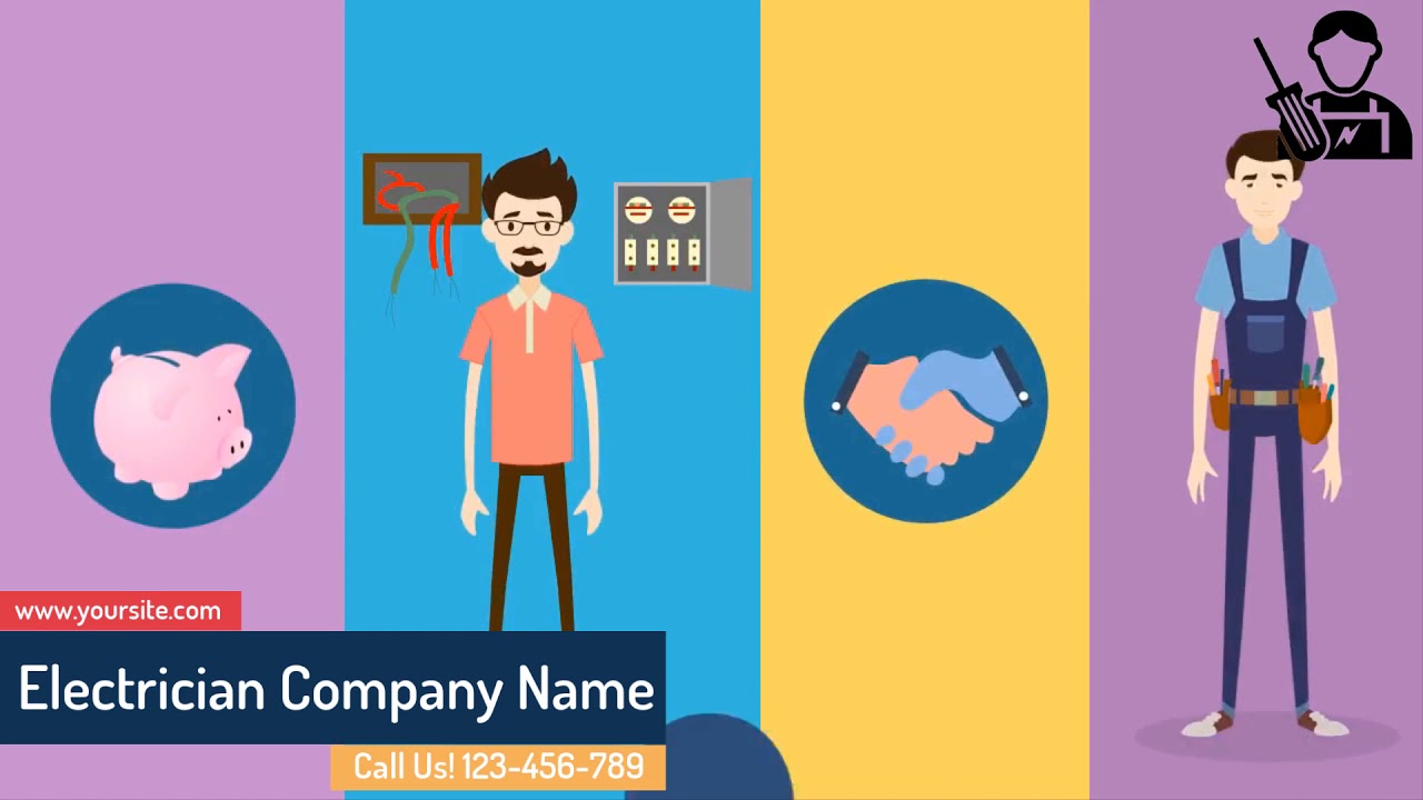 Electrician Service Explainer 2D Animated Promo Video 4 - YouTube