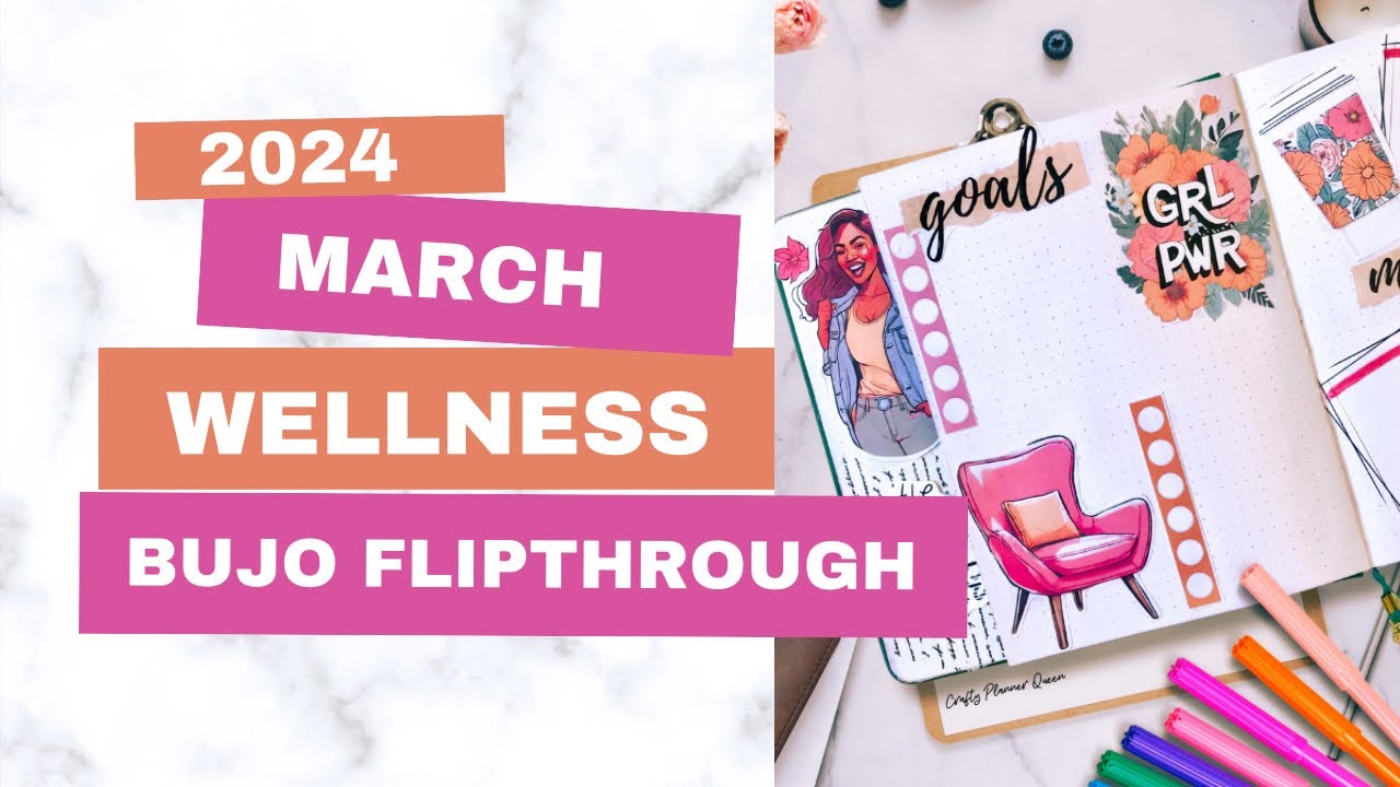 March 2024 Bujo| Bullet Journal Flipthrough| Printable Stickers| Bujo ...