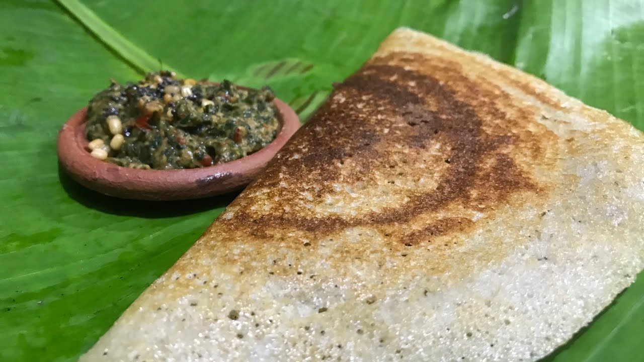 கம்பு தோசை + புதினா சட்னி | Kambu (Pearl millet) dosai + Pudina(Mint ...