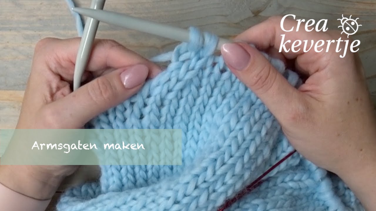 Gilet KAL deel 4 | Afkanten en minderen voor de armsgaten - YouTube