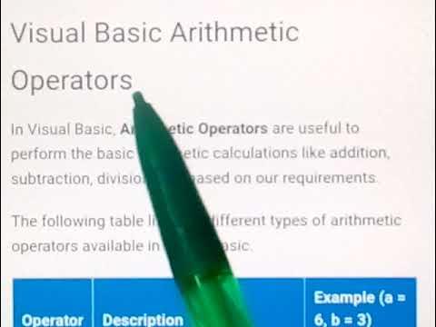 BCA - 355 programming in visual basic arithmetic , logical and relational operators - YouTube