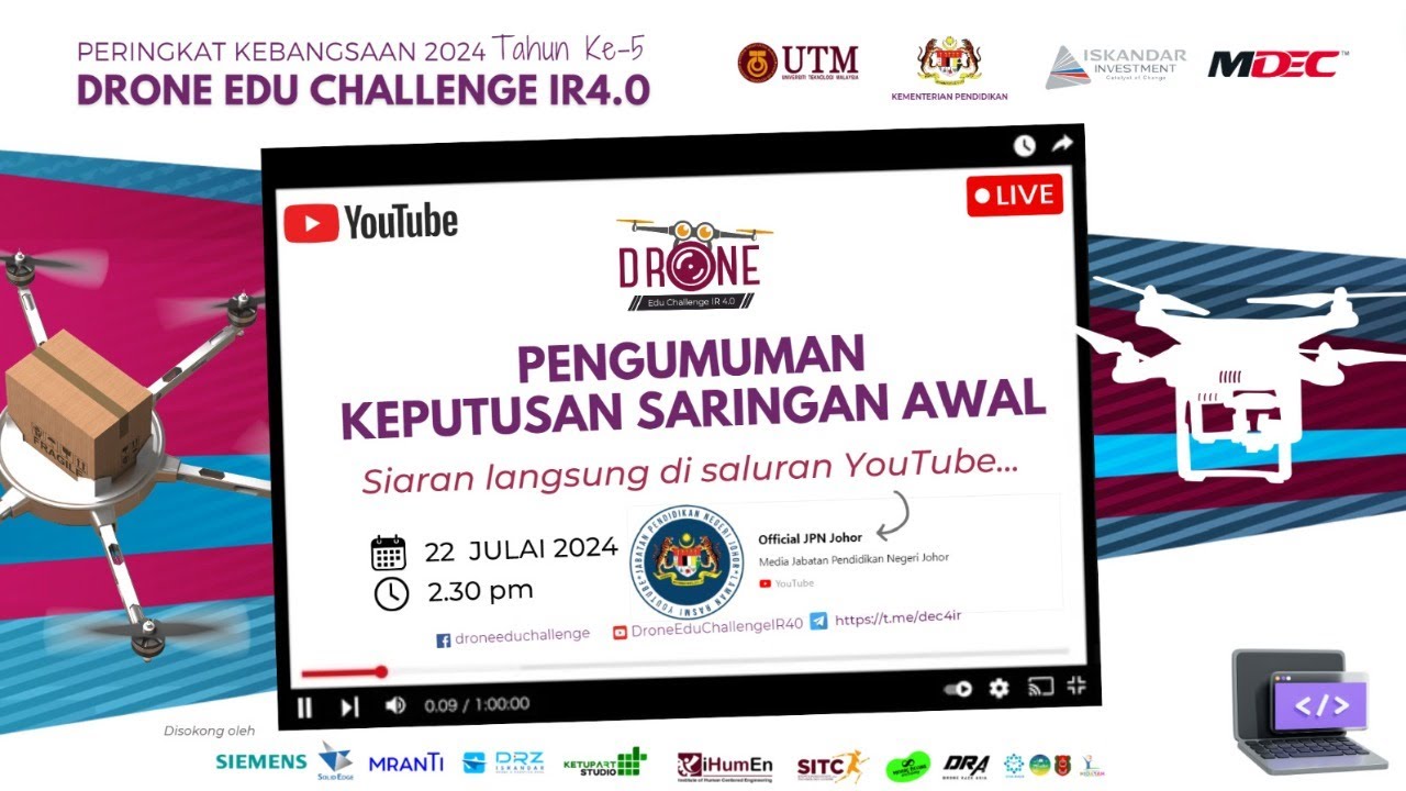 PENGUMUMAN KEPUTUSAN SARINGAN AWAL PERTANDINGAN DRONE EDU CHALLENGE IR4 ...