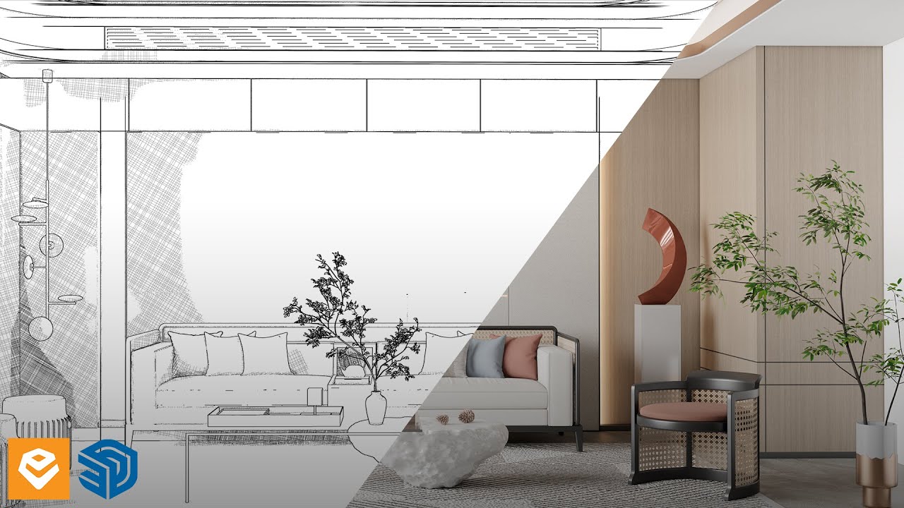 Enscape Full Tutorial For Complete Beginners. Traditional Living Room ...