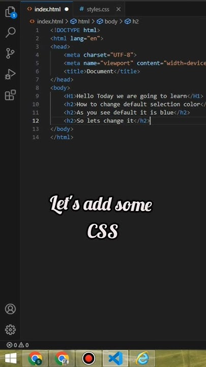 how to change selection color #html #css #javascript #codingprojects - YouTube
