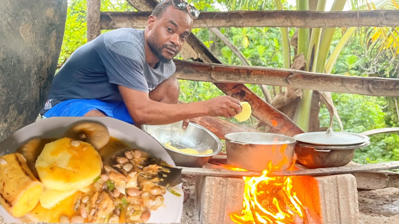 Rural Jamaican Cooking process Involving cleaning,preparing and cooking ...