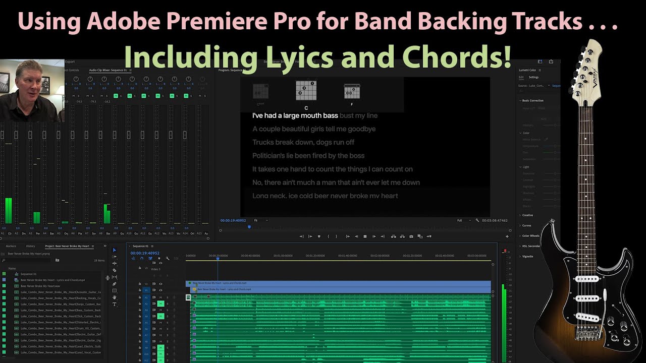 Using Adobe Premiere Pro for Band Backing Tracks - Including Lyics and ...