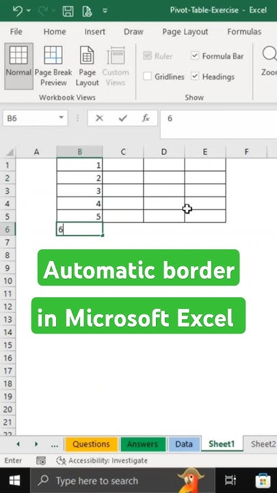 Automatic border in Microsoft Excel #autofit #autoborder #excelhacks #exceltipsandtricks - YouTube