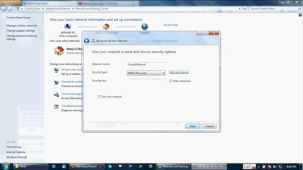 Create a Adhoc Network - YouTube