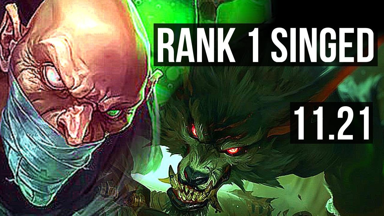 SINGED vs WARWICK (TOP) (DEFEAT) | Rank 1 Singed | NA Challenger | 11. ...